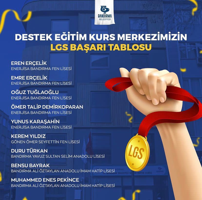 Destek Eğitim Kurs Merkezi'nin başarı tablosu